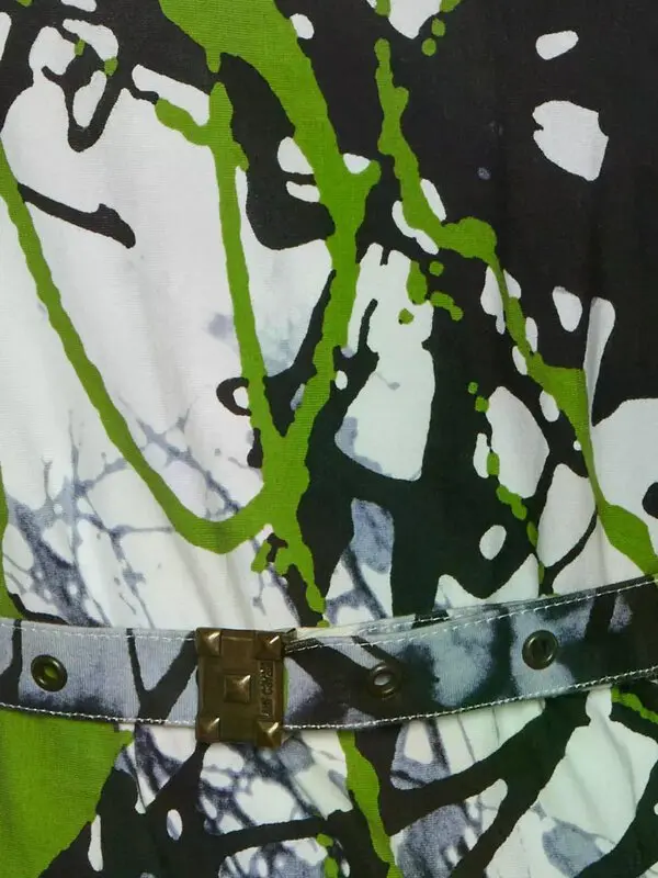 Just Cavalli Belted Mini Dress With Abstract Print