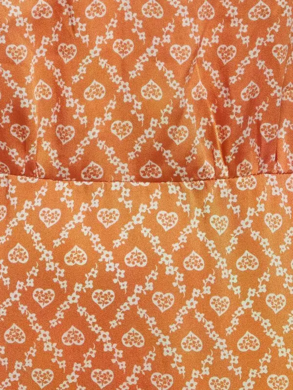 Sandro Suzen Heart-print Ruffled Dress - Orange