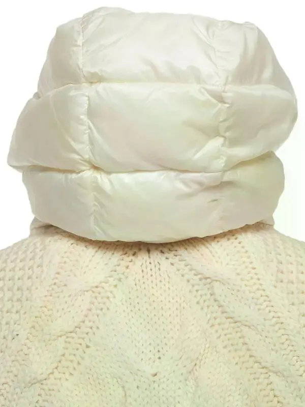Moncler Cable-knit Zip-up Hooded Down Jacket