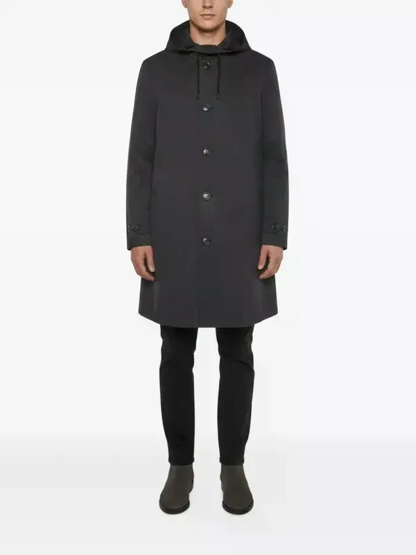Burberry Single-breasted Hooded Coat