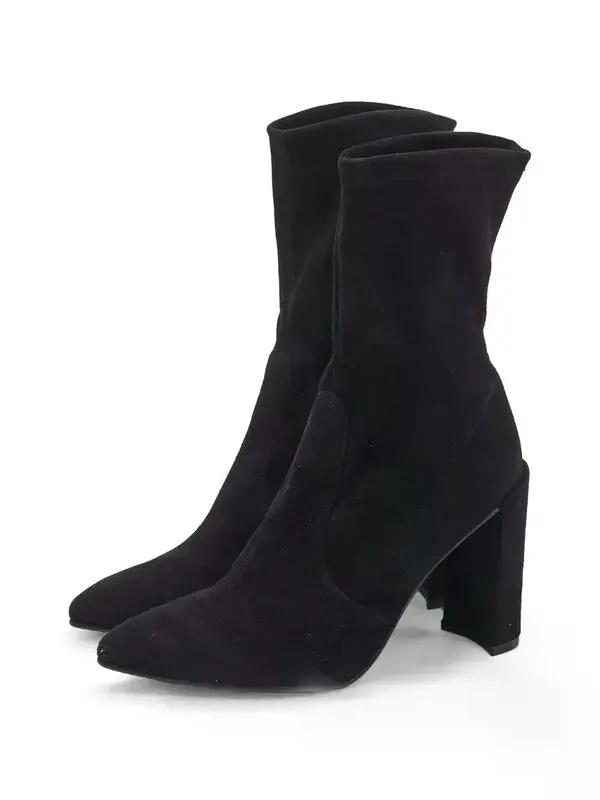 STUART WEITZMAN Suede Block Heel Ankle Boots