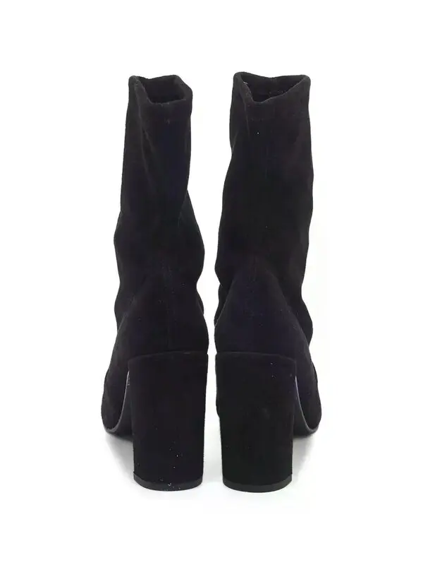 STUART WEITZMAN Suede Block Heel Ankle Boots