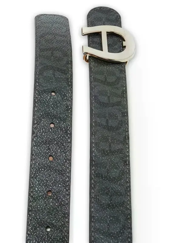AIGNER Monogram Print Logo Buckle Belt