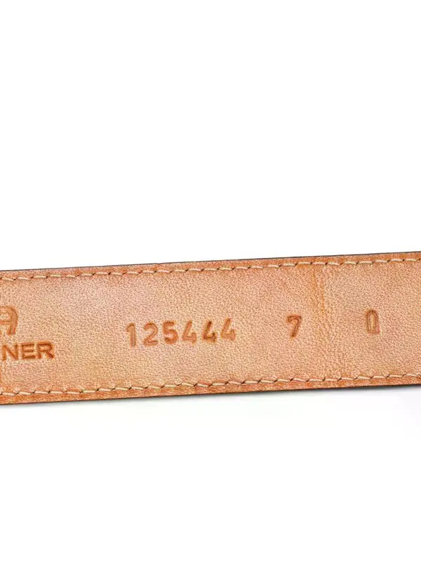 AIGNER Monogram Print Logo Buckle Belt