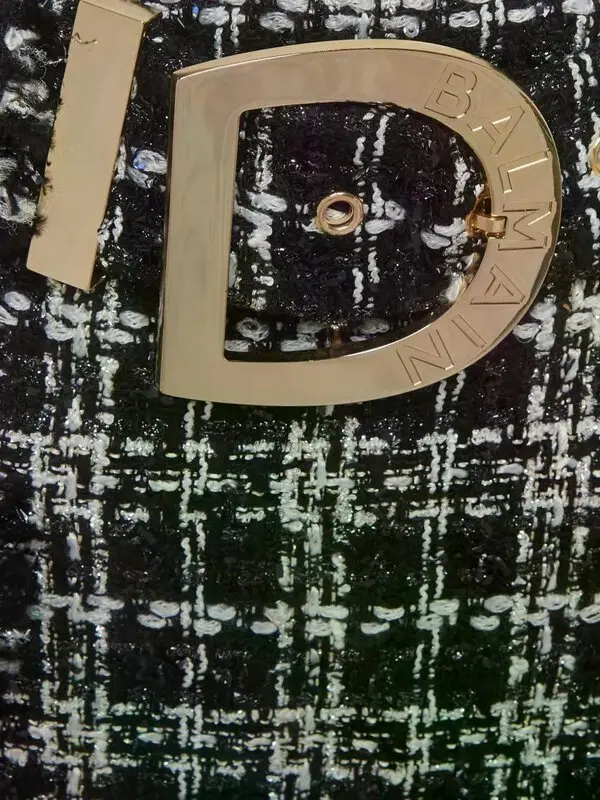 Balmain Belted Tweed Mini Skirt