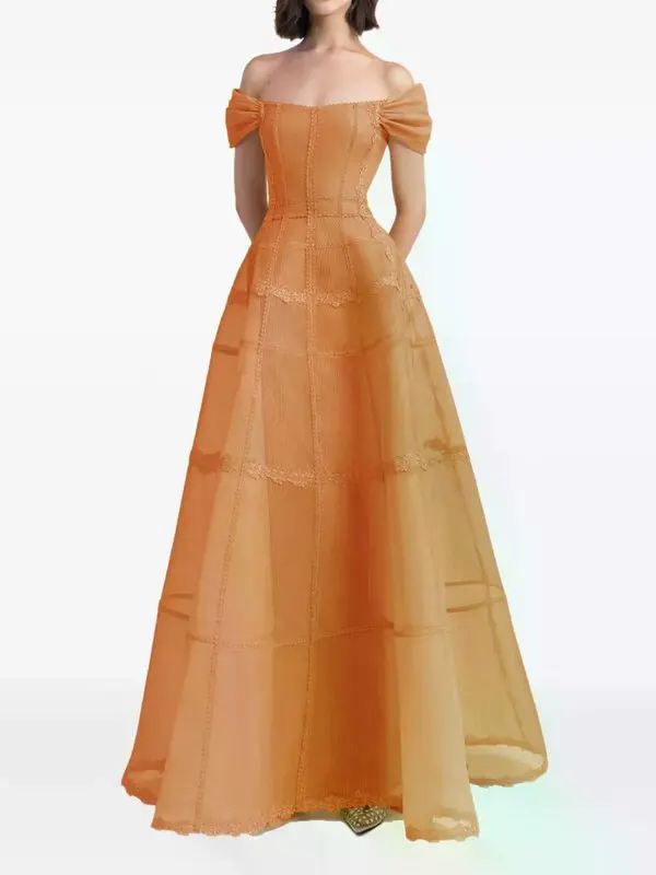 GEMY MAALOUF Off-shoulder Lace-trim Dress