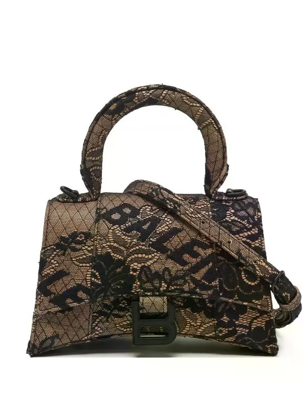 Balenciaga Xs Hourglass Lace Shoulder Bag