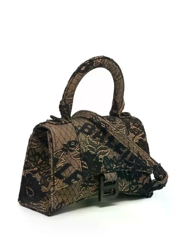 Balenciaga Xs Hourglass Lace Shoulder Bag