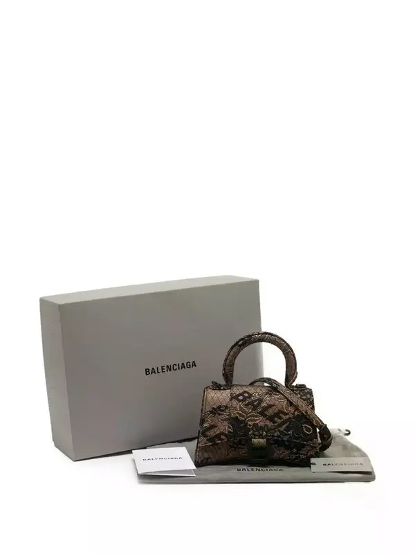 Balenciaga Xs Hourglass Lace Shoulder Bag