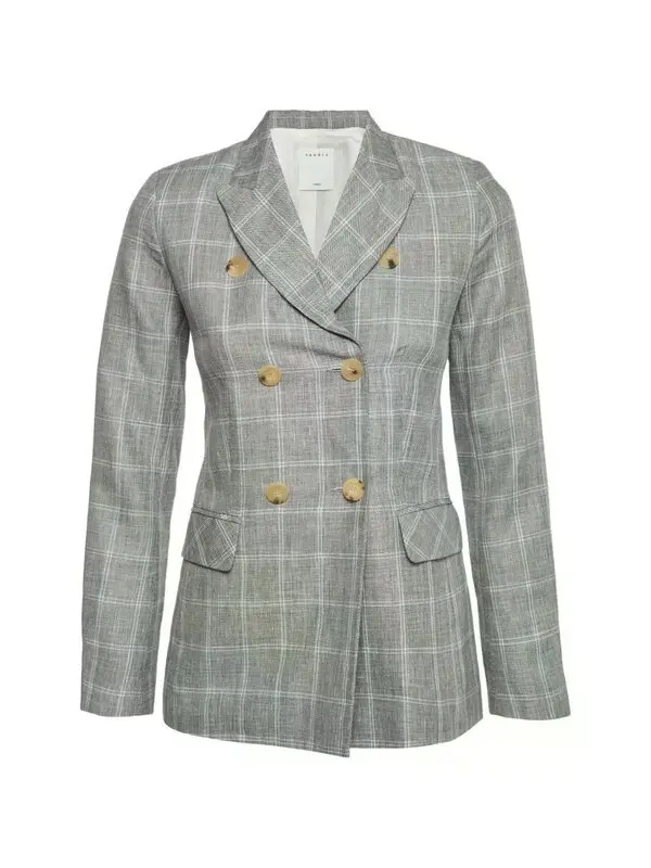 Sandro Plaid Double-breasted Blazer