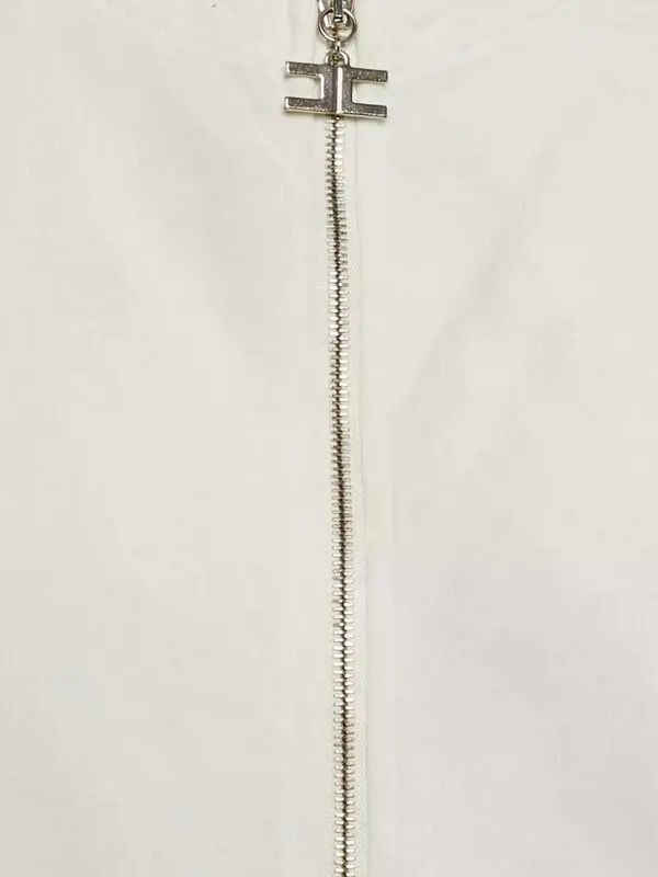 Elisabetta Franchi White Jersey Oversized Zip-front Jacket
