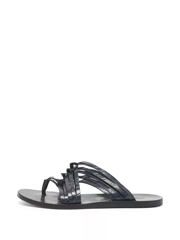 LOUIS VUITTON Patent Leather Multi-strap Thong Sandals