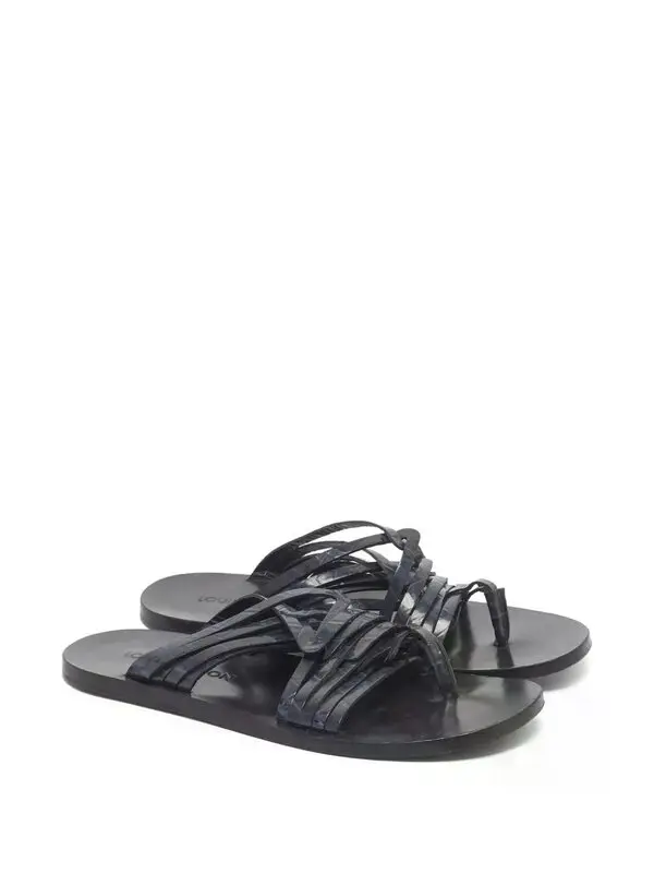 LOUIS VUITTON Patent Leather Multi-strap Thong Sandals