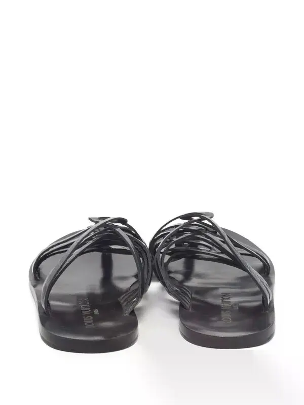 LOUIS VUITTON Patent Leather Multi-strap Thong Sandals