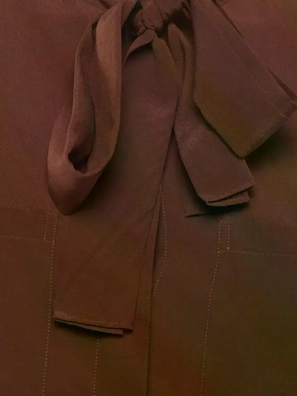 Burberry Long-sleeve Shirt With Neck Tie Detail