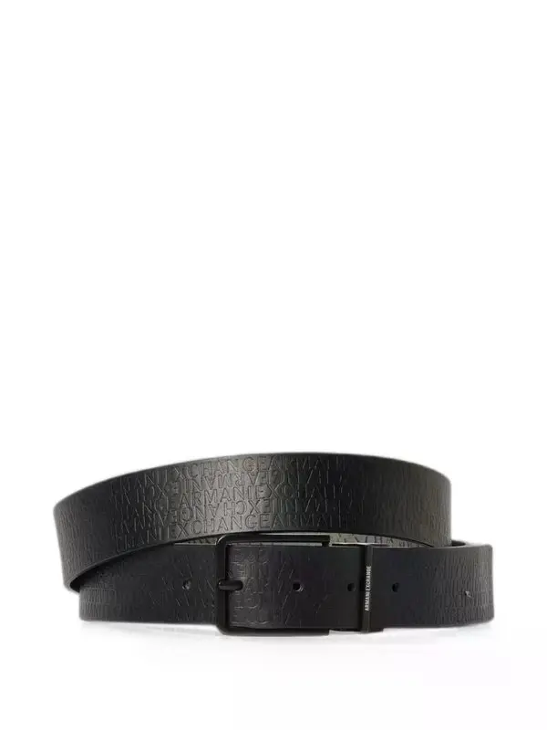 Emporio Armani Reversible Logo Print Belt - Black