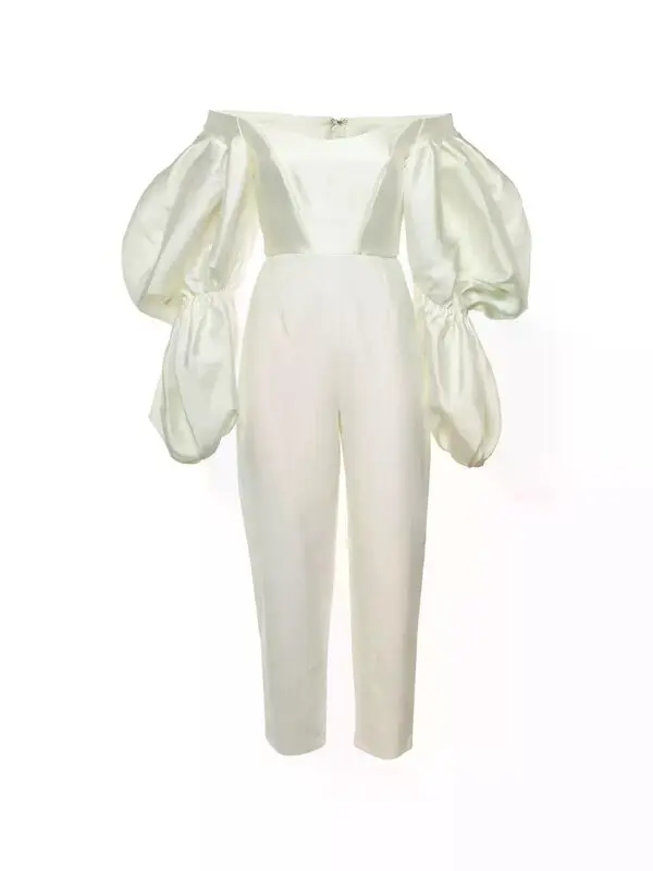 Solace London Alba Puff Sleeve Jumpsuit - White