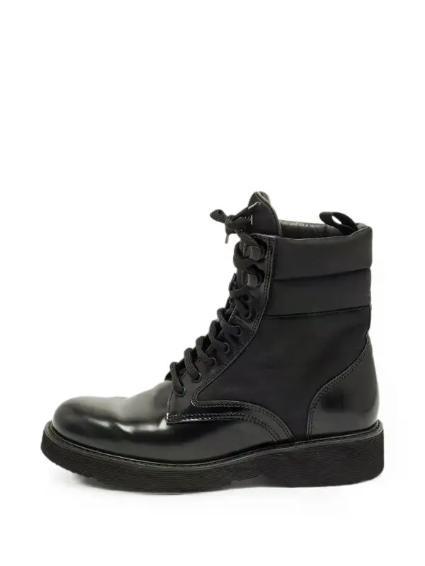 Prada Monolith Lace-up Ankle Boots