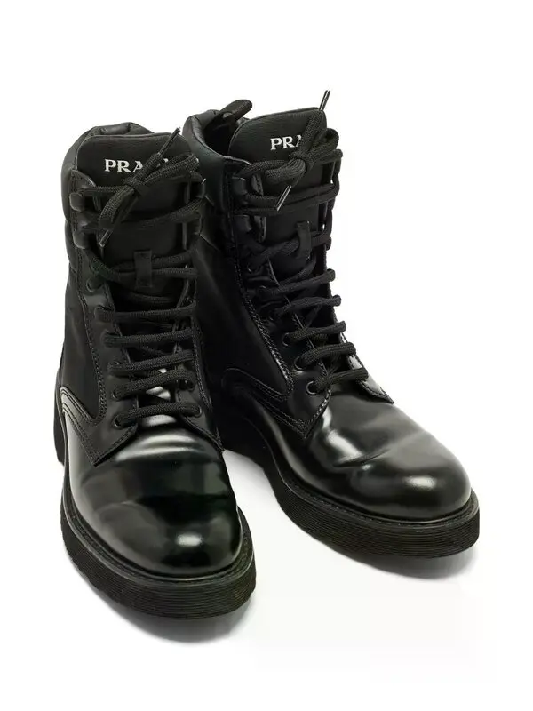 Prada Monolith Lace-up Ankle Boots
