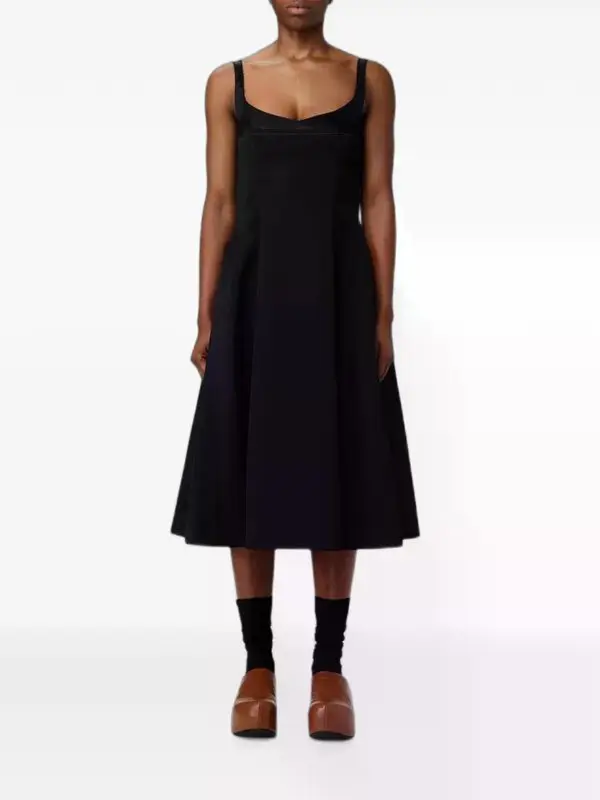 Marni Virgin Wool Frayed-edge Midi Dress