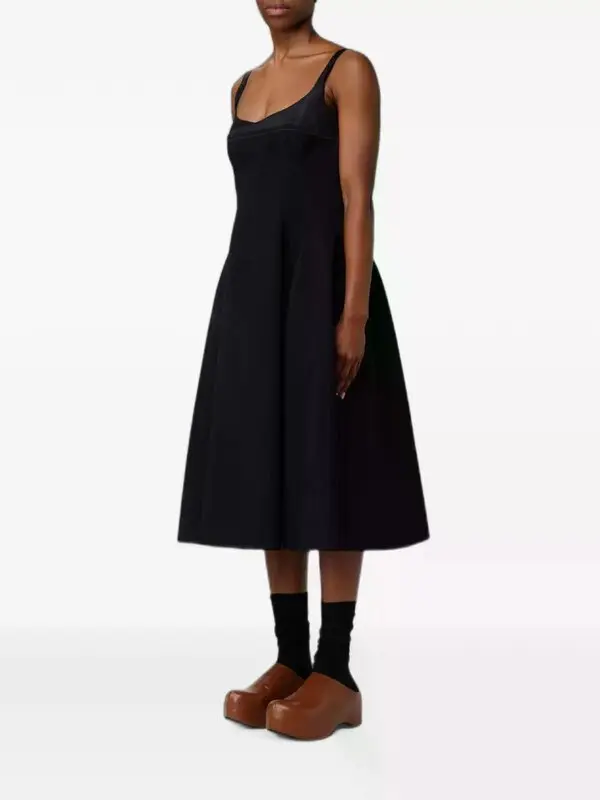 Marni Virgin Wool Frayed-edge Midi Dress
