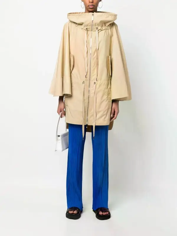 Alberta Ferretti High-tube Neck Parka Coat