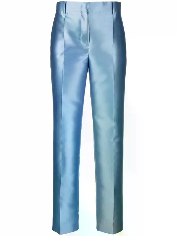 Alberta Ferretti Baby Satin High Waist Trousers - Blue