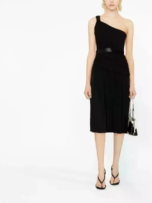 Alberta Ferretti One-shoulder Flared Midi Dress