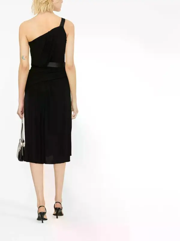 Alberta Ferretti One-shoulder Flared Midi Dress