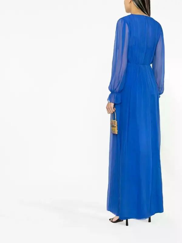 Alberta Ferretti Pleated Gown With Bow Detail