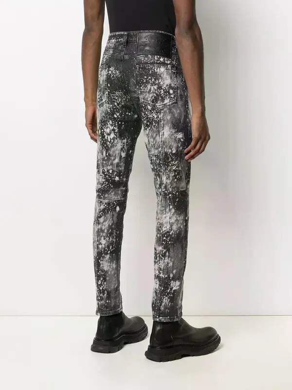 DIESEL® D-strukt Paint Treated Slim-fit Jeans - Black