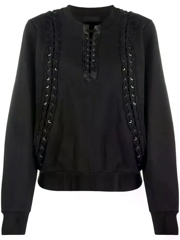 DIESEL® Lace-up Rib-trimmed Sweatshirt