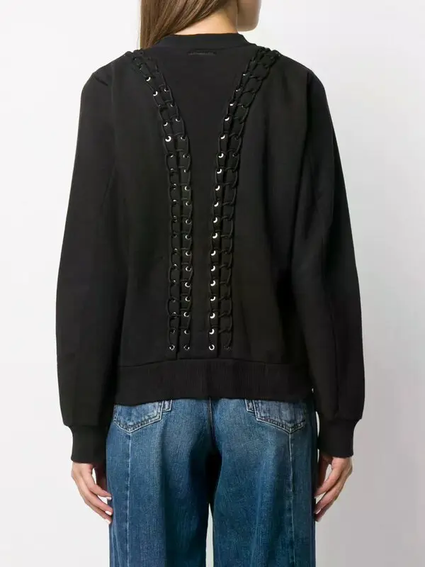 DIESEL® Lace-up Rib-trimmed Sweatshirt