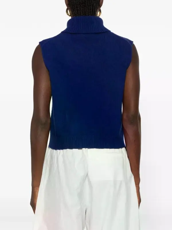 JIL SANDER Ribbed Knit Vest - Blue