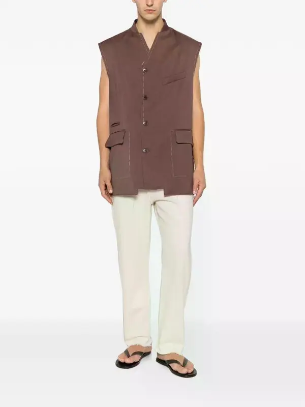 COSTUMEIN Contrast Stitching Sleeveless Gilet