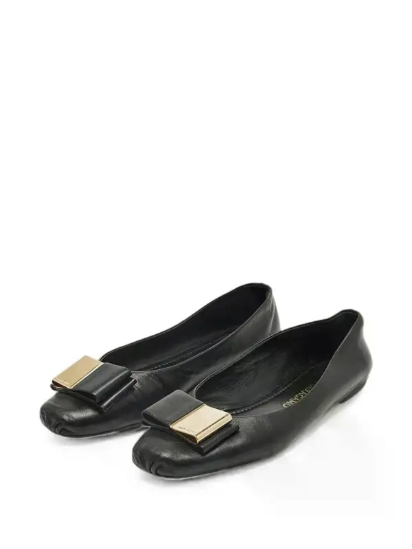 FERRAGAMO Viva Bow Ballet Flats - Black