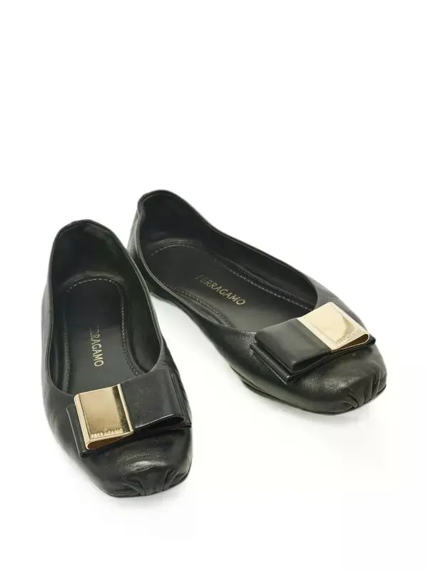 FERRAGAMO Viva Bow Ballet Flats - Black