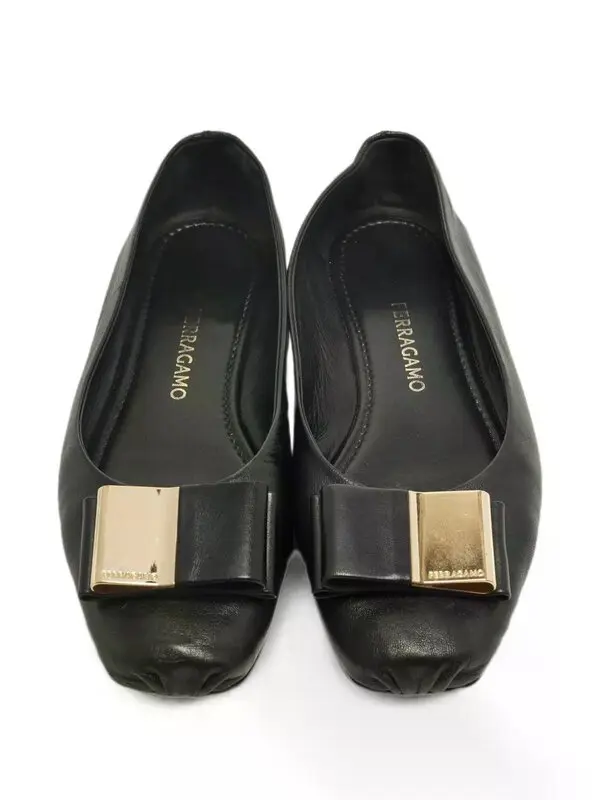 FERRAGAMO Viva Bow Ballet Flats - Black