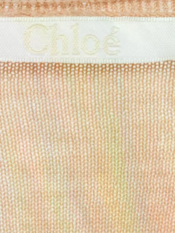 Chloé Beige Wool Eyelet V-neck Sweater - Neutrals