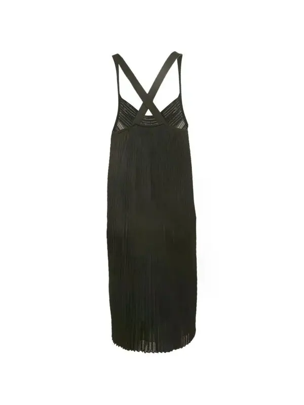 FERRAGAMO Ribbed-knit Crossover-strap Dress