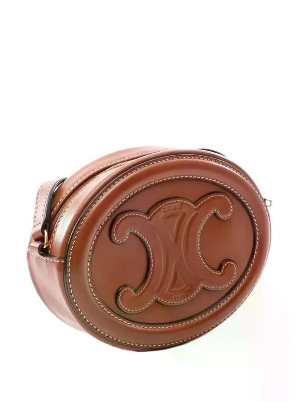 Celine Small Calfskin Cuir Triomphe Oval Crossbody Bag - Brown