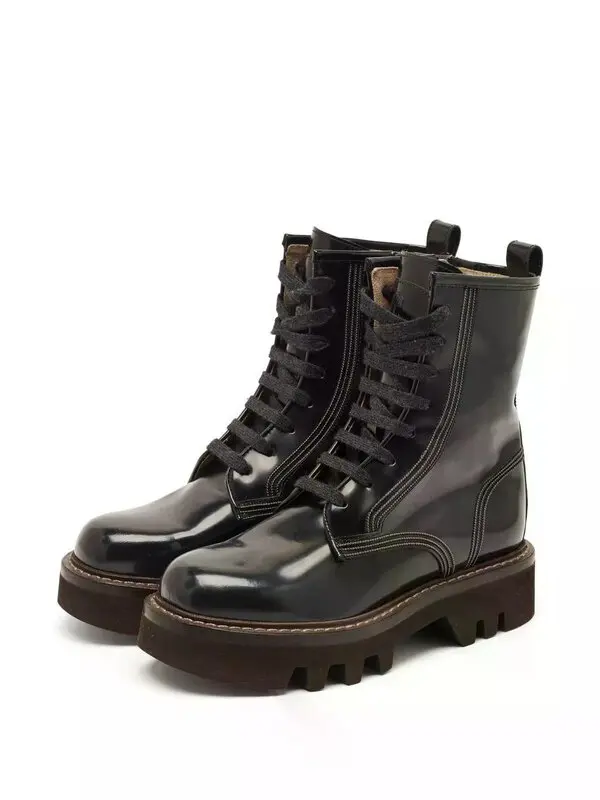 Brunello Cucinelli Polished Finish Combat Boots