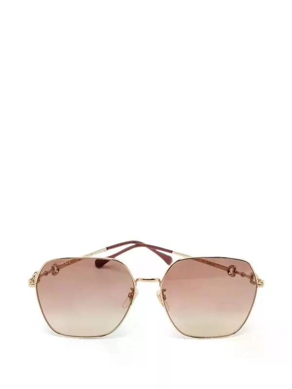 Gucci Horsebit Detail Sunglasses - Gold