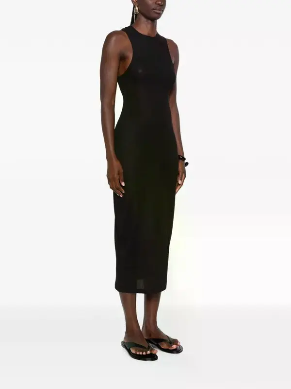 Wardrobe.NYC Ribbed-knit Sleeveless Midi Dress