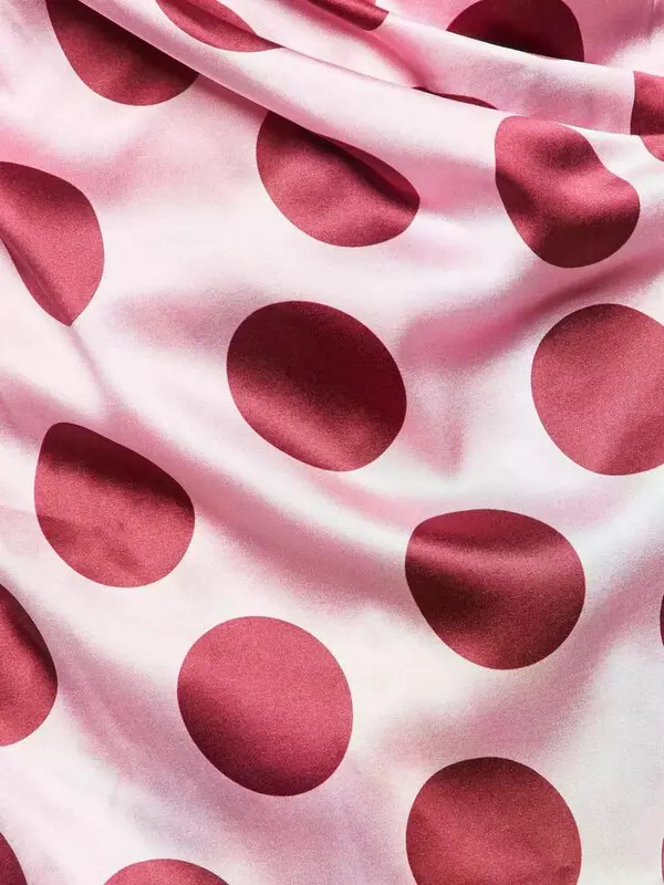 Dolce & Gabbana Polka Dot Satin Blouse And Flared Skirt Set