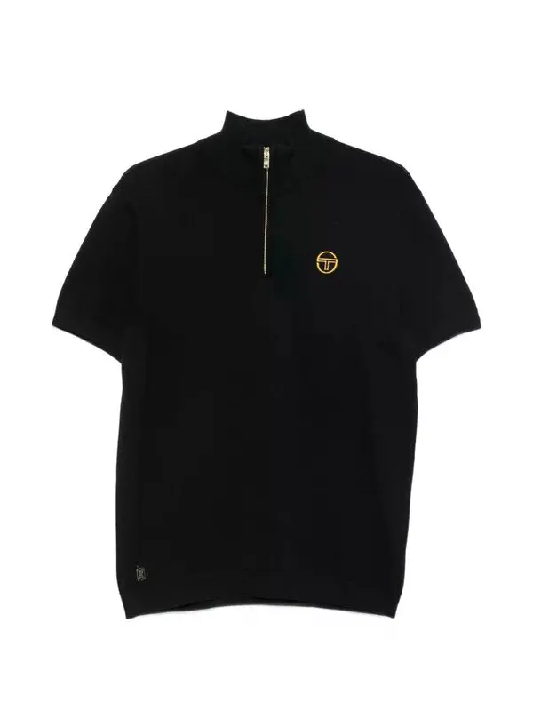 SERGIO TACCHINI Logo-embroidered Zip-neck Polo Shirt