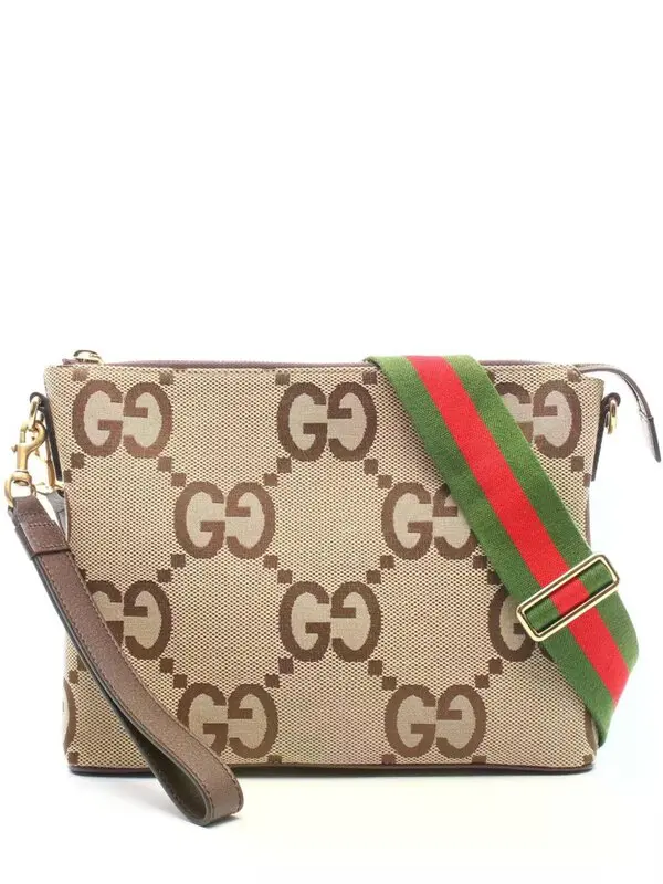 Gucci Gg Jumbo Canvas Messenger Bag - Neutrals