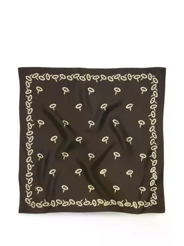 Marni Silk Foulard With Floral Print - Brown