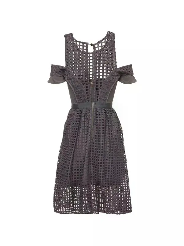 SELF-PORTRAIT Grid Lace Midi Dress