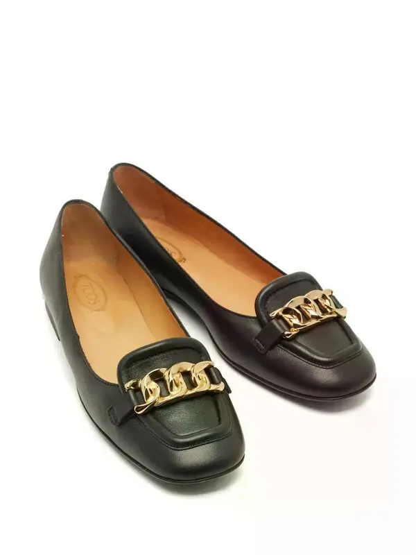 TOD'S Chain-link Leather Ballet Flats